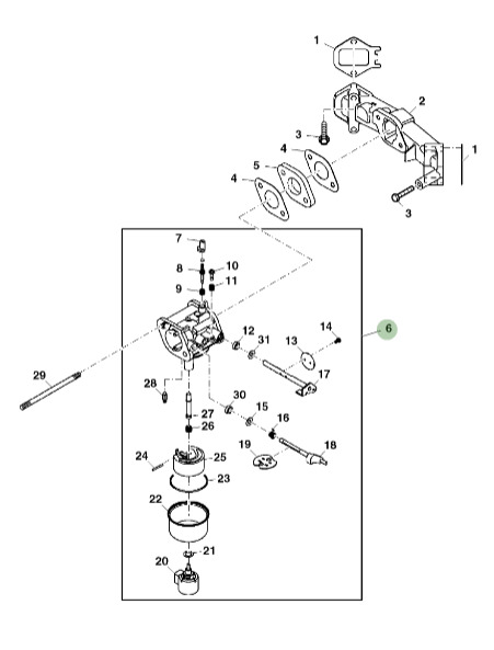 John Deere CARBURETOR MIA12458 - Farol Shop