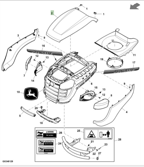 John Deere Panel GX23132 - Farol Shop
