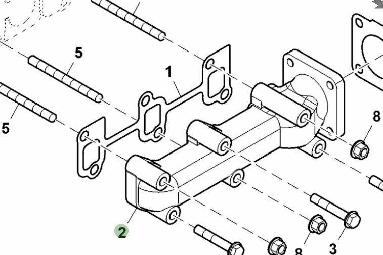 John Deere EXHAUST MANIFOLD MIU800348 – Farol Shop